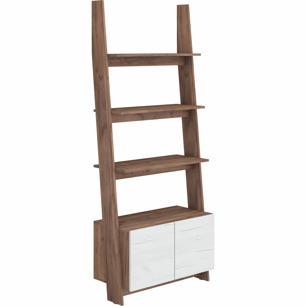 RACK collection: Bookcase 80-1D – RAC-07 - Craft Tobaco / White Gloss ...